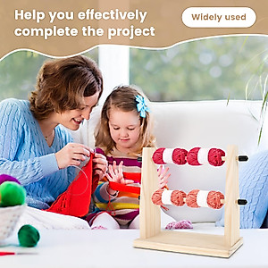 Yarn Holder Dispenser for Crocheting, Crochet Yarn Holder, Double Yarn Ball Holder, Twizzter Portable Yarn Holder, Yarn Holder Stand Wooden Yarn Dispenser for Crocheting Knitting DIY Craft