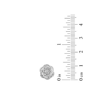 Amazon Essentials Sterling Silver Diamond 7 Stones Cluster Flower Stud Earrings (previously Amazon Collection)