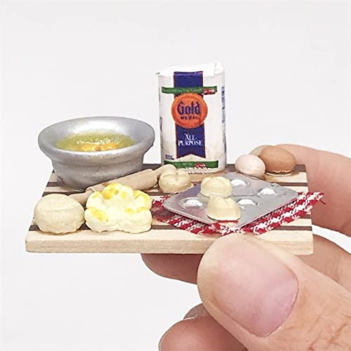 SXFSE Dollhouse Decoration Accessories, 1:12 Dollhouse Miniature Scene Model Breakfast Bread Machine Set