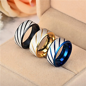 Band Rings for Men Stainless Steel Spinner- Ring Mens Trendy Ring Cool Ring Spinner-Rings Simple Turnable Frosted Color Fingering for Men Anxiety Rings Women Wedding Band Rings (Blue, 10)