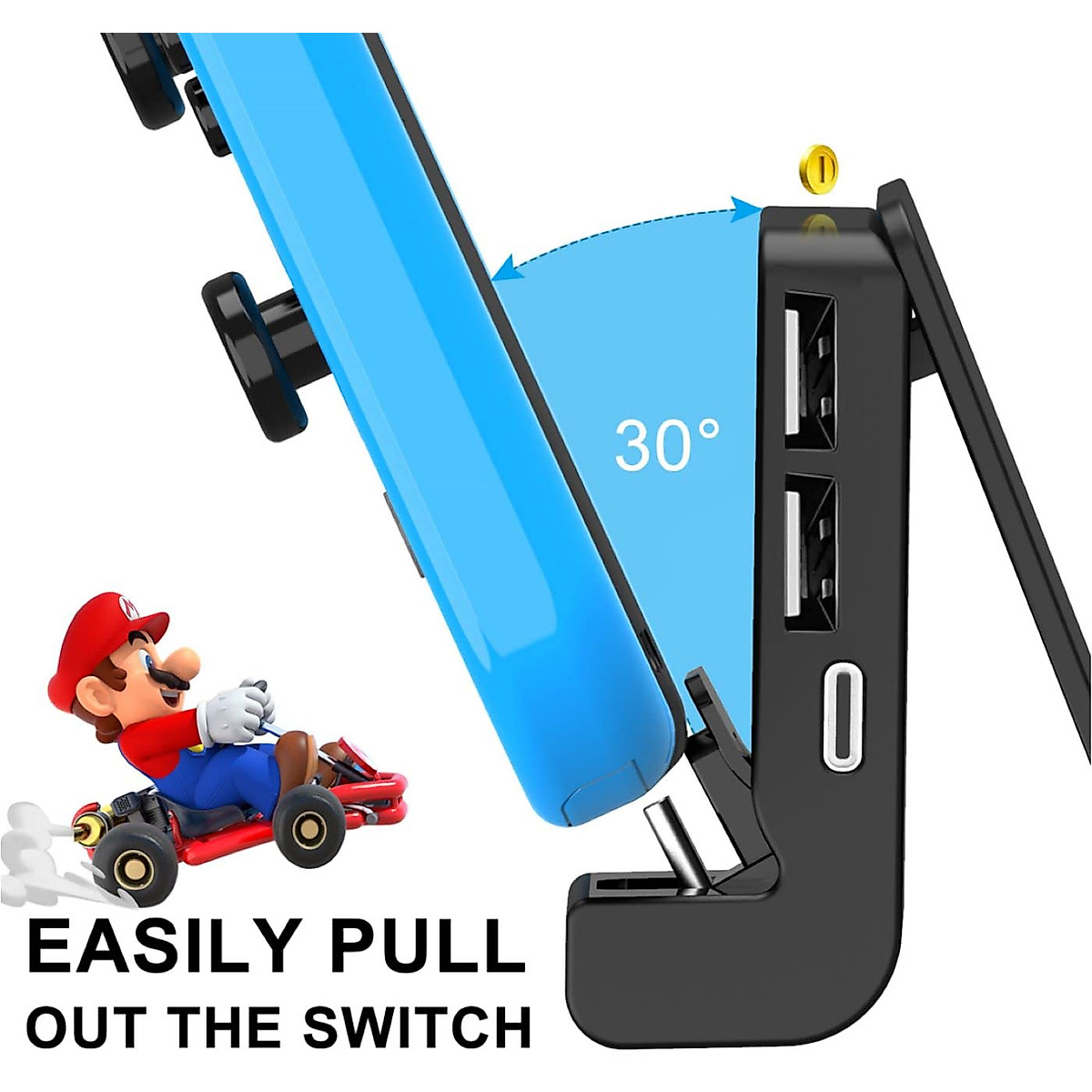 Switch TV Docking Station for Nintendo,Switch OLED Dock, Portable Adjustable Charging Dock 4K HDMI USB 3.0 Port Replacement with USB C Charging Cable for Official Nintendo Switch and Newest OLED Model