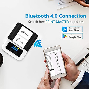 Mini Bluetooth Thermal Label Maker with Multi-Purpose Square Self-Adhesive Label