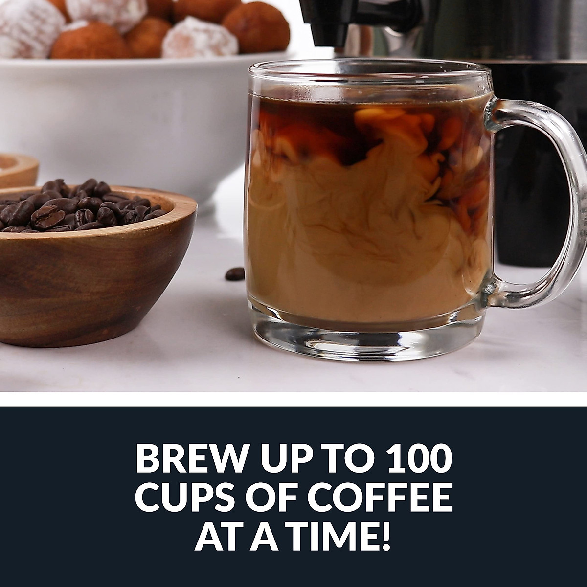 Homecraft 100-Cup Coffee Urn and Hot Beverage Dispenser with Dripless Faucet, Quick-Brewing, Stainless Steel