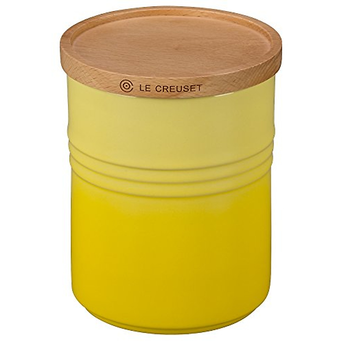 Le Creuset Stoneware Canister with Wood Lid, 2 1/2 quart, Soleil