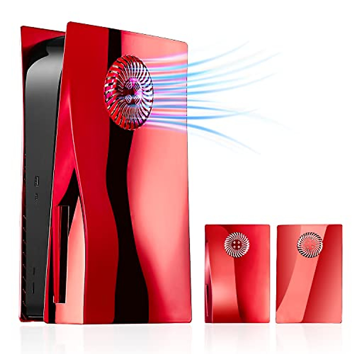 PEPPER JOBS Electroplating Red Vent Heat Console Cover Hard Shockproof Console Skin Case ABS Anti-Scratch Dustproof for Console Disc Edition