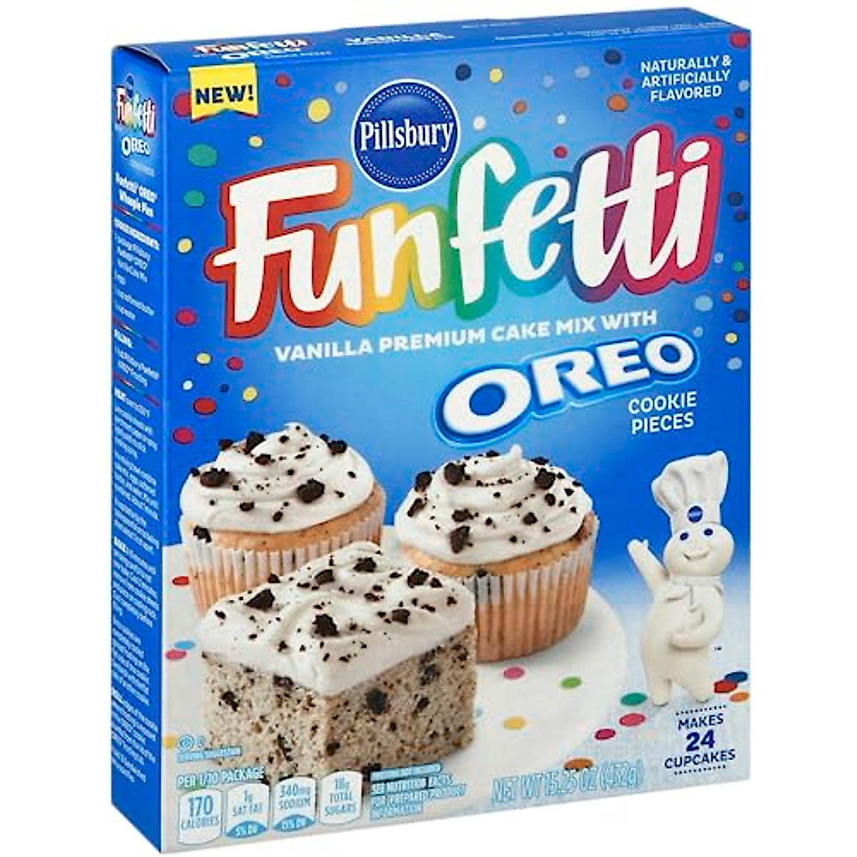 Funfetti Bundle, Includes 1 of each: Oreo Vanilla Cake Mix and Vanilla Frosting with By The Cup Spatula Knife