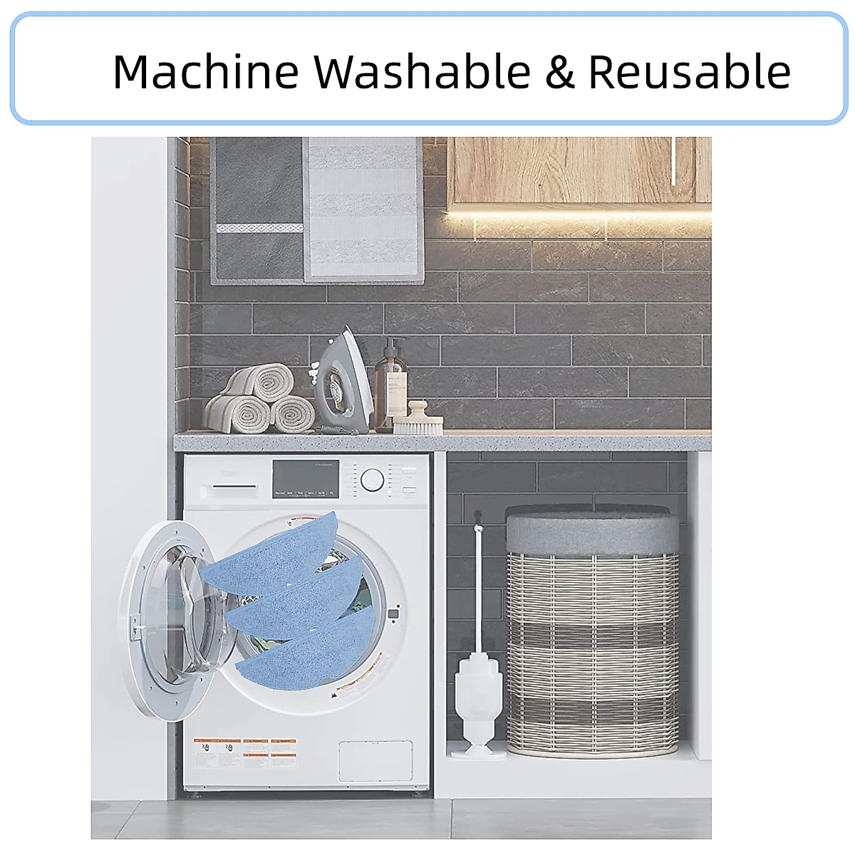 Bumooby 4 Pcs Microfibe Mop Pads for Roborock S7/S7+/S7 MaxV/S7 MaxV Plus/S7 MaxV Ultra/S7 Pro/S8/S8+/T7S/T7S Plus e Vacuum Cloth Mop Cleaner Machine Washable Reusable VibraRise Replacement Pad