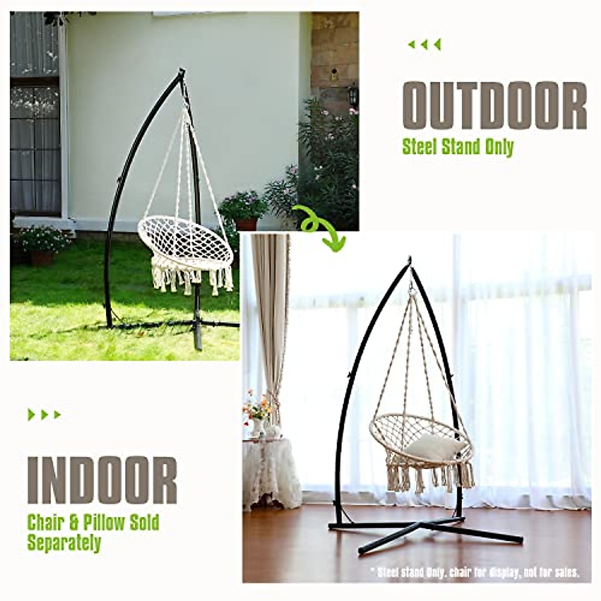 Zupapa X Hanging Hammock Chair Stand Only for Air Chair Porch Swing, Heavy Duty Outdoor Indoor Use