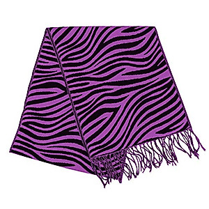 Sexy Basics 2 Pack Super Soft & Luxurious Cashmere Feel Winter Scarf Wrap / 72" Long (2 PACK-LEOPARD BLACK & PURPLE, 72x12)