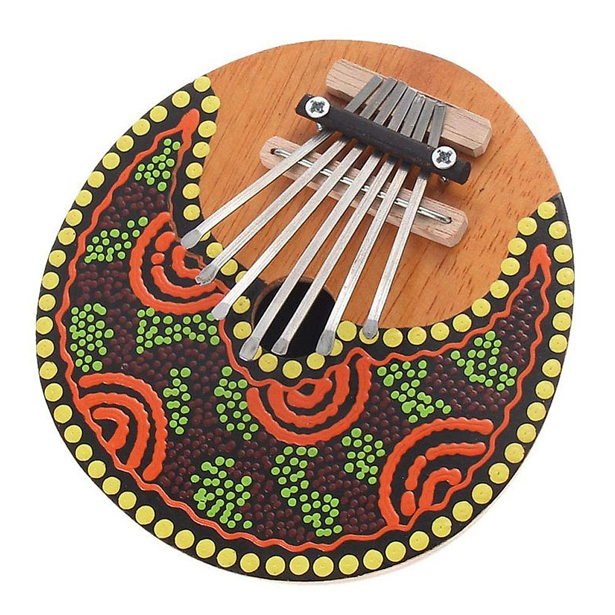 VGEBY1 7 Key Tuneable Coconut Shell Mbira Portable Kalimba Adjustable Finger Thumb Piano Musical Instrument (Random Pattern)