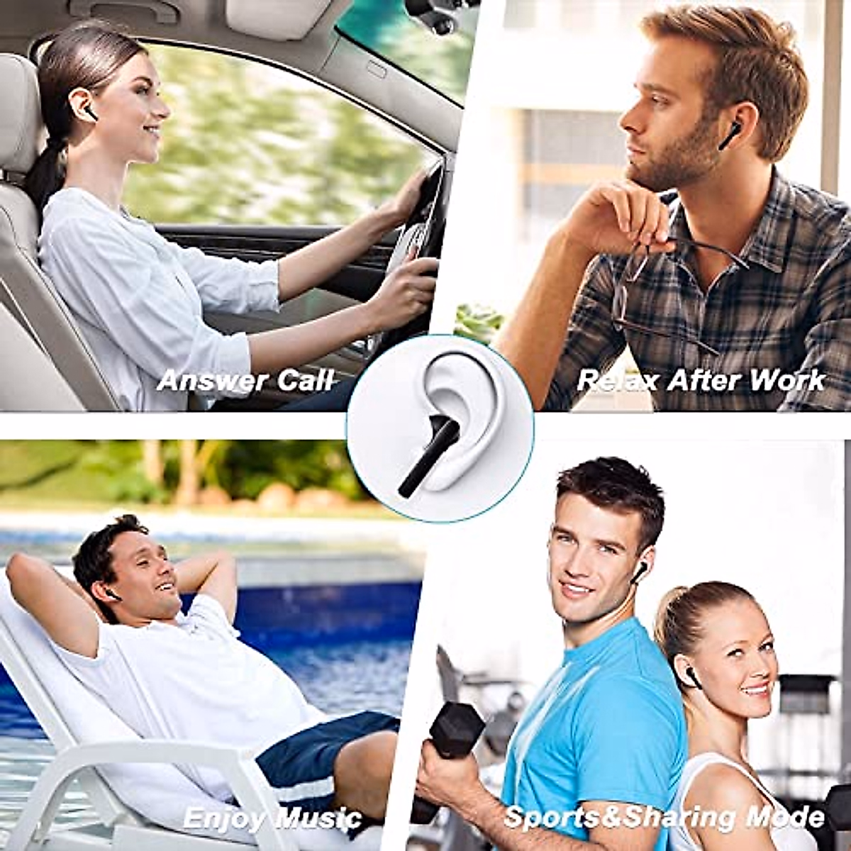 Wireless Earbuds,Bluetooth 5.3 Headphones Noise Cancelling Air Buds Pods 3D Stereo Ear pods in-Ear Ear Bud Built-in Mic IPX7 Waterproof Earphones Sport Headsets for iPhone/Samsung/Android