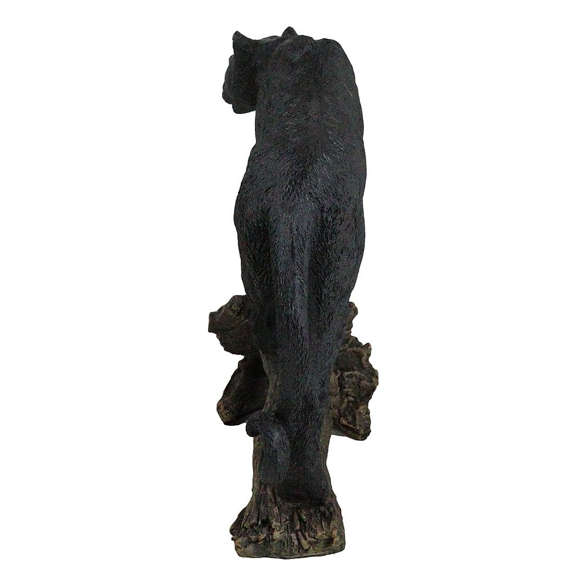 Ebros Gift Black Panther Cougar Climbing Weathered Tree Log Statue 10" Long Wildlife Black Jaguar Ghost Forest Hunter Sculpture Home Decorative Accent