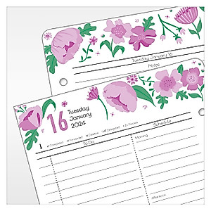 FranklinCovey - Flora Two Page Per Day Ring-Bound Planner (Classic, Jan 2024 - Dec 2024)