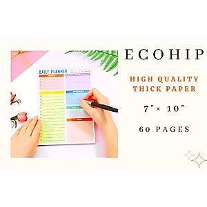 ECOHIP 10x7 6 Pack 60 Pages Daily Planner Lists to Do List Notepad Notebook Meal Planner Fitness Journal Appointment Book Undated Note Pad Total 360 Pages