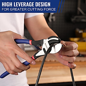 WORKPRO 9-1/4 inch High Leverage Cable Cutter, Heavy Duty Wire Cutter for Aluminum, Copper, Wire, and Communications Cable