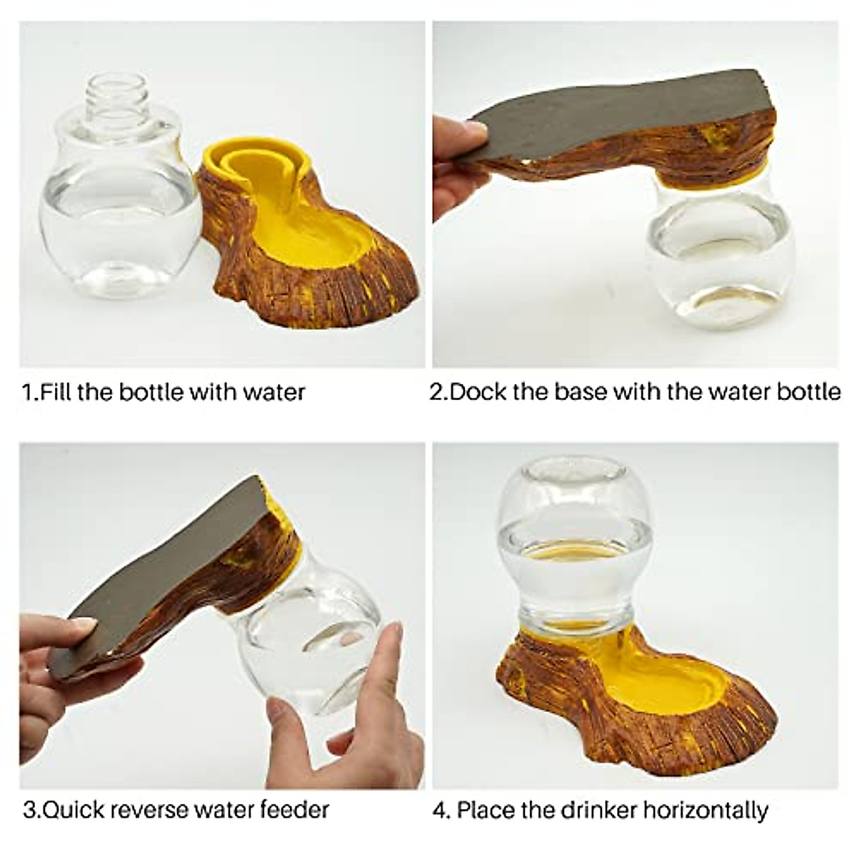 MINYULUA Reptile Water Feeder Automatic Water Dispenser Turtle Feeders Waterer for Turtle Frog Feeding Water Bowl Food Bowl Pet Supplies