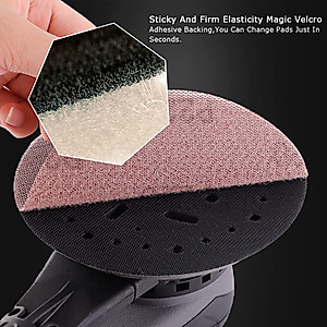 Electric Orbit Sander, SPTA 350W 150mm Random Orbit Sander, Variable Speed 4000-10000RPM, Digital Display Speed Controller, 5.0mm Orbit with Sandpapers