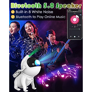 FLEWKEN Space Dog Star Projector - Space Buddy - Astronaut Galaxy Projector Starry Voyager Nebula Ceiling LED Lamp with Timer and Remote, for Gaming Room Decor, Christmas Gift for Kids Adults