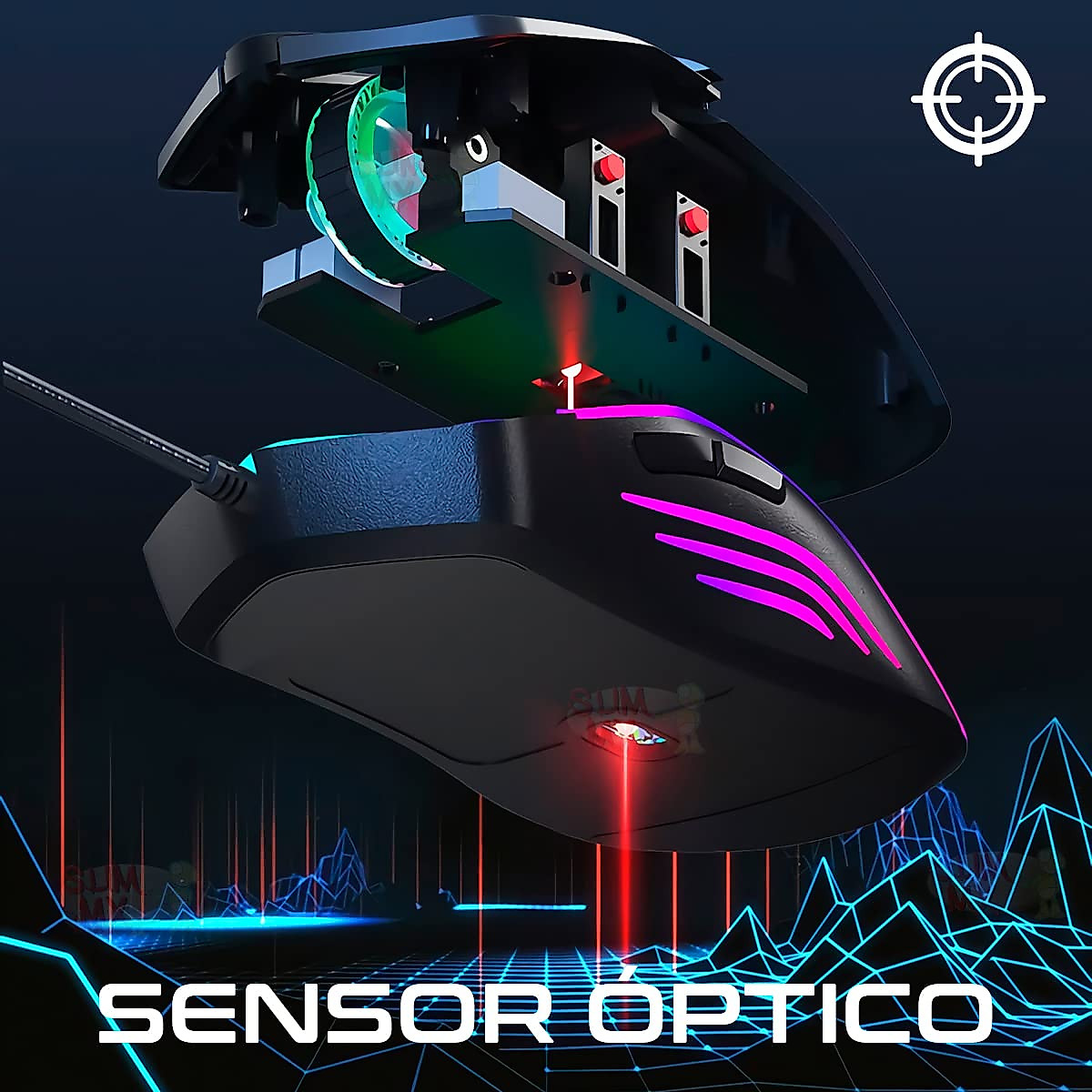 Slim Company Mouse Gamer USB Wired 7 Buttons 6400dpi Havit Ms1026 RGB