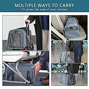 Petsfit Expandable Cat Carriers Small Dog Carrier, Airline Approved Soft-Sided Portable Washable Pet Travel Carrier with Two Extension for Kittens,Puppies,Rabbits