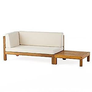 Christopher Knight Home 316585 Brava Patio Conversation Sets, Teak + Beige