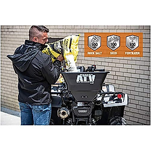 Buyers Products ATVS100 ATV All-Purpose Broadcast Spreader 100 lbs. Capacity with Rain Cover , Black