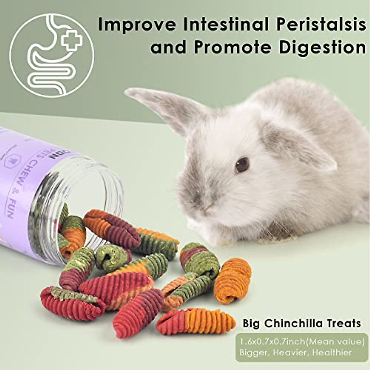 ERKOON Chinchilla Treats, Chew Toys for Teeth for Rabbit Guinea Pig Gerbil Rat Dwarf Hamster (Treats)