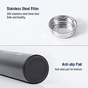 Smart Vacuum Flask Stainless Steel Water Bottle 15oz Thermos with LCD Touch Screen tempreture Display with Double Wall Vacuum Insulated Sweatproof Sport Design, Coffee Thermal Carafe