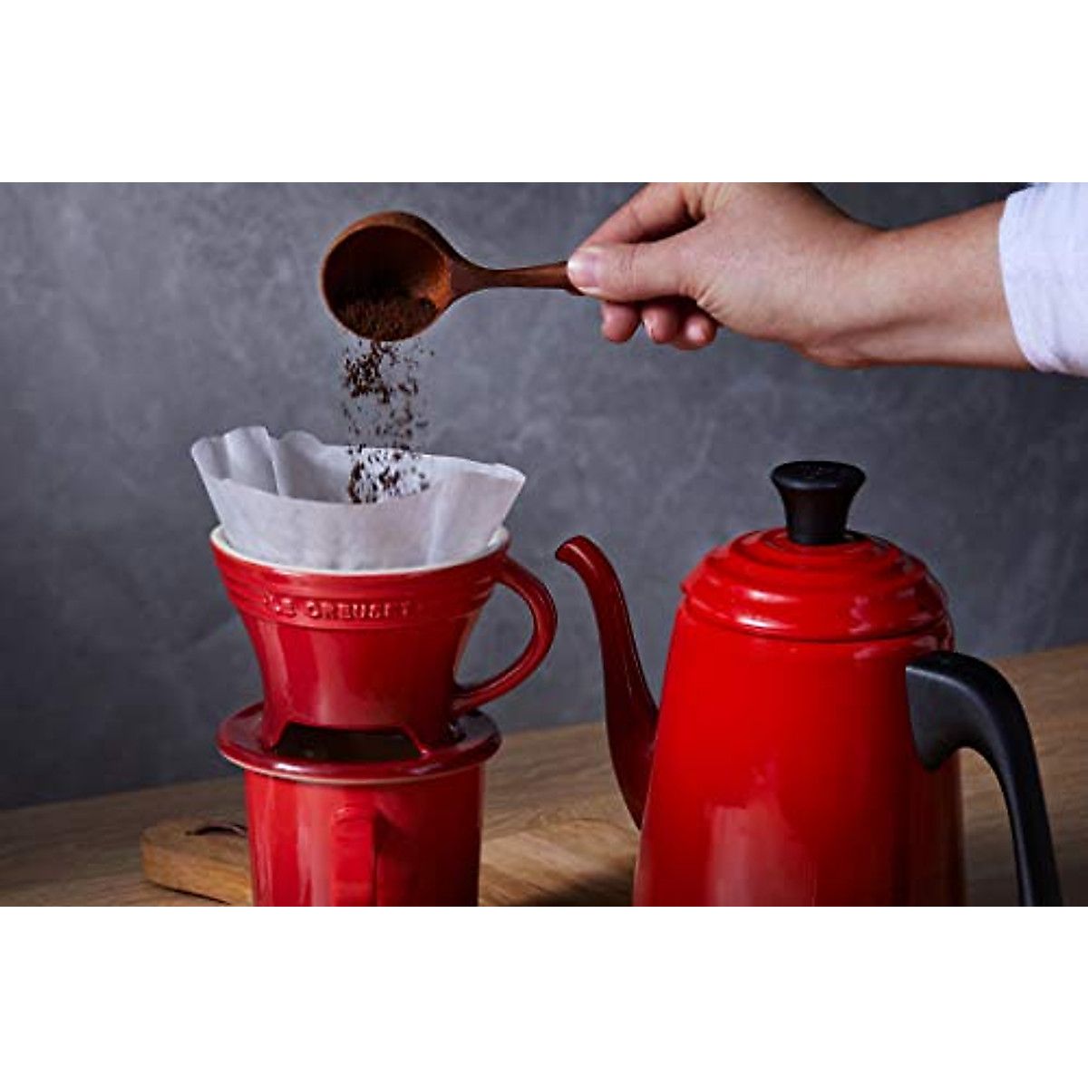 Le Creuset Stoneware Pour Over Coffee Cone, 3.25", White
