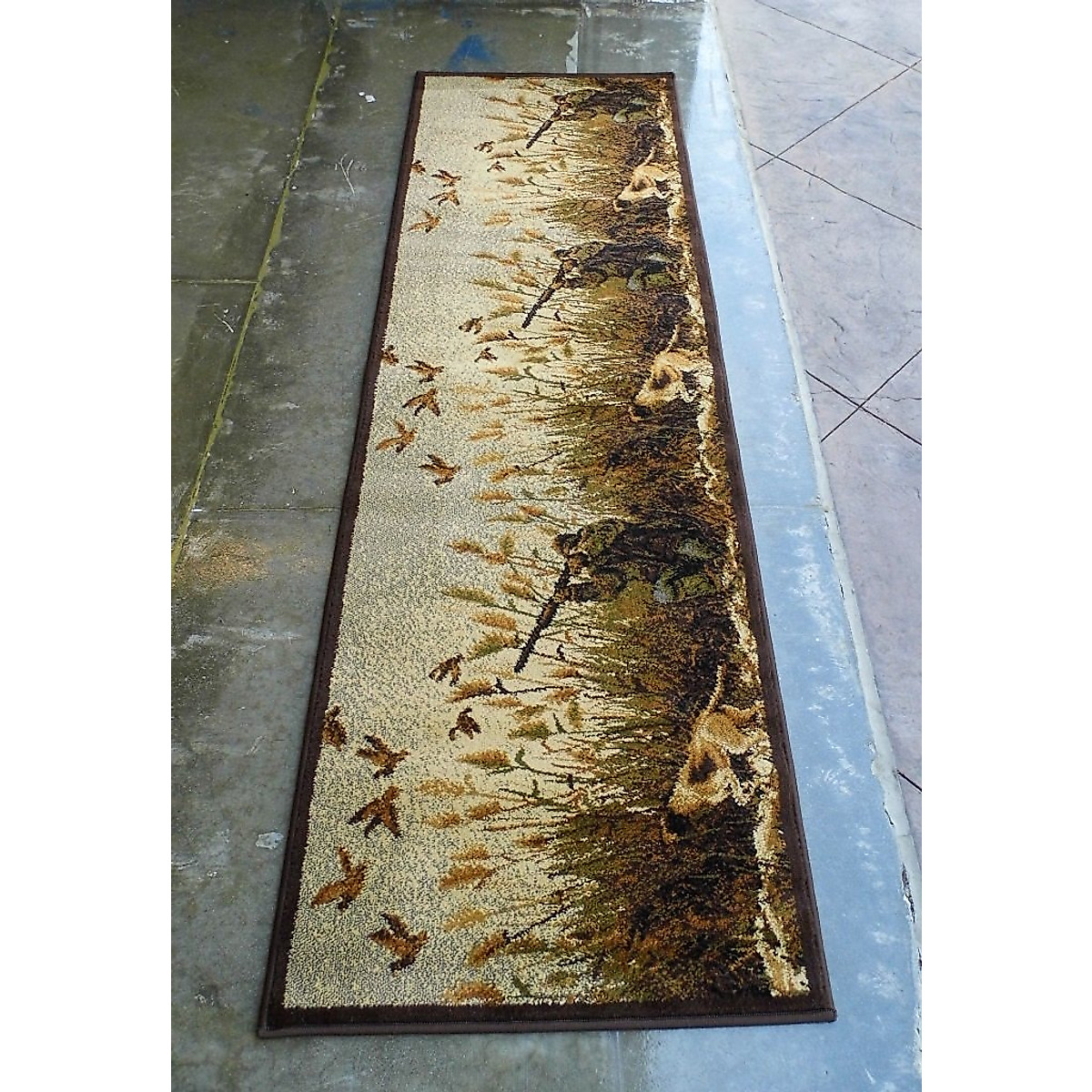 Duck Bird Hunting Scene Area Rug (2 Feet 2 Inch X 7 Feet 2 Inch Runner)