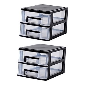 VOSAREA 2pcs 2 Makeup Brush Holders for Vanity Make up Brush Holder Drawer Type Storage Box Mini Cosmetics Organizer Office Desk Storage Bins Mini Freezer Organizer Drawers Sundries Holder