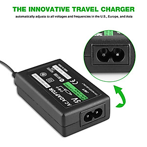 PSP Charger, AC Adapter Wall Charger Compatible with Sony PSP-110 PSP-1001 PSP 1000 / PSP Slim & Lite 2000 / PSP 3000 Replacement