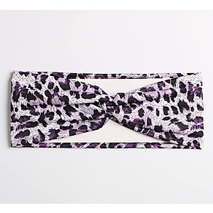 Hzaiwy 6PCS Women Leopard Boho Headbands,Boho Floal Style Criss Cross Head Wrap,Wide Top Knot Turban Hair Band (Leopard print)