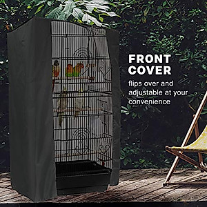 Downtown Pet Supply - Universal Bird Cage Cover - Bird Cage Accessories - Breathable & Machine Washable Fabric, Blocks Light - Small Bird Cage Cover w/2 Top Handles - 33 x 22.5 x 55 in