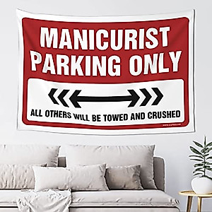 Man Cave Rules Manicurist Parking Only Tapestry Space Decor Vintage Decor (Size : 75X100CM)