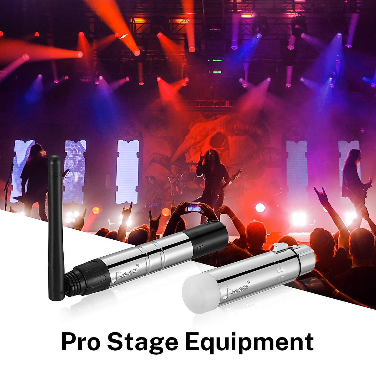 Donner DMX512 Wireless Controller Dfi DJ 2.4G Wireless DMX 7 Receivers with Light Dome & 1 Transmitter LED Lighting Control for LED Stage Disco Party Bar Lighting 8PCS