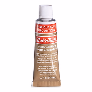 AMACO Rub n Buff Wax Metallic Finish - Rub n Buff Antique Gold 15ml Tube - Versatile Gilding Wax for Finishing Furniture Antiquing and Restoration - Rub and Buff Colors Single Tube