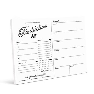 Bliss Collections Weekly Planner, Productive AF, Undated Tear-Off Sheets Notepad Includes Calendar, Organizer, Scheduler for Goals, Tasks, Ideas, Notes, To Do Lists and Habit Tracker, 8.5"x11" (50 Sheets)
