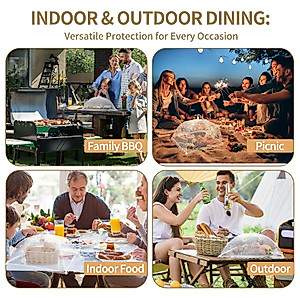 NEPAK 6 Large and Tall Food Covers, 17"x17" Food Tents Food Covers for Outdoors,Pop-up Mesh Food Covers Nets for Outside,Screen Tents,Parties Picnics, BBQ,Reusable and Collapsible