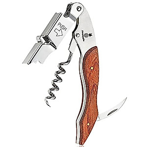 PINEAPPLE Professional Corkscrew Wine Bottle Opener with Foil Cutter Wine Key for Waiters, Servers, Bartenders, Sommeliers, Wine Lovers (Rosewood)
