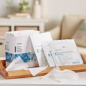 McKesson Woven Gauze Sponges, Sterile, 12-Ply, 100% Cotton, 4 in x 4 in, 50 per Pack, 1 Pack