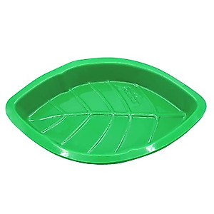 12 Pcs Palm Leaf Hawaiian Party Serving Tray Plastic - Candy Bar Food Holder, Buffet food Plates for Luau Jungle Tropical Party Supplies Table Centerpiece Decoration