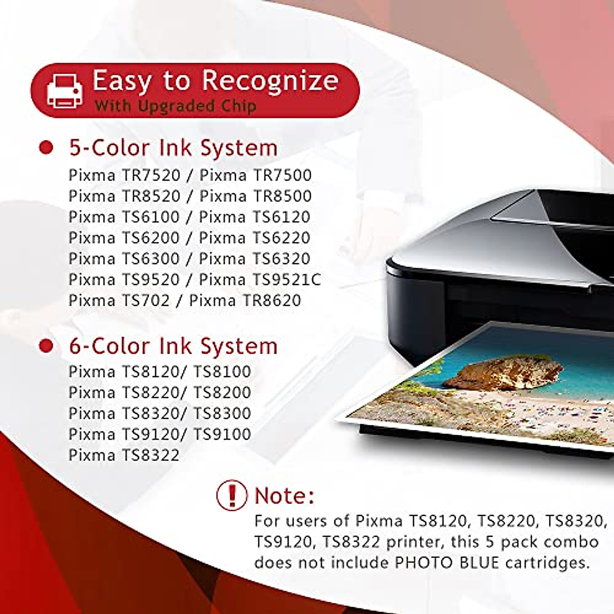 PGI-280 XXL/CLI-281XXL Compatible Ink Cartridges Replacement for Canon 280 281 Ink Cartridges PGI-280XXL CLI-281XXL Ink Canon PIXMA TR8520 TR8620 TS6120 TS6320 TS8220 TS8320 TS9120 Printer (5 Pack)