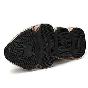 Kapsen Mens Running Shoes Air Cushion Tennis Walking Sneakers Casual Sport Gym Jogging Beige 6.5