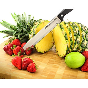 Ginsu Kiso Dishwasher Safe Black 14 Piece Knife Set Block, 9" W x 15" H x 5" D