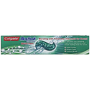 Colgate Max Fresh Whitening Toothpaste with Breath Strips, Clean Mint, 6 Ounce Tube, 4 Pack