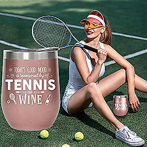 Tennis Gifts, Tennis Gifts Women/Men, Tennis Gift Unique, Gifts for A Tennis Lover, Tennis Gifts for Girls, Tennis Gifts for Women Funny, Funny Tennis Player Themed Wine Tumbler Gifts 12oz