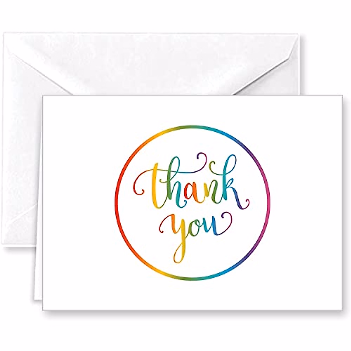 Paper Frenzy Rainbow Thank You Note Cards and Envelopes - 25 pack