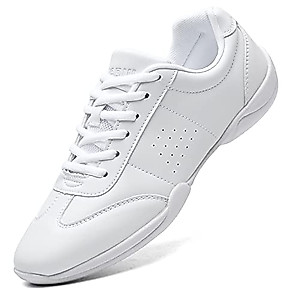 ZVC Cheer Shoes Girls White Cheerleading Shoes for Women Cheer Sneakers Youth Kids