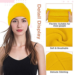 American Trends Winter Hats for Men Women Cuffed Beanies Hat Soft Plain Knit Hats Skull Caps